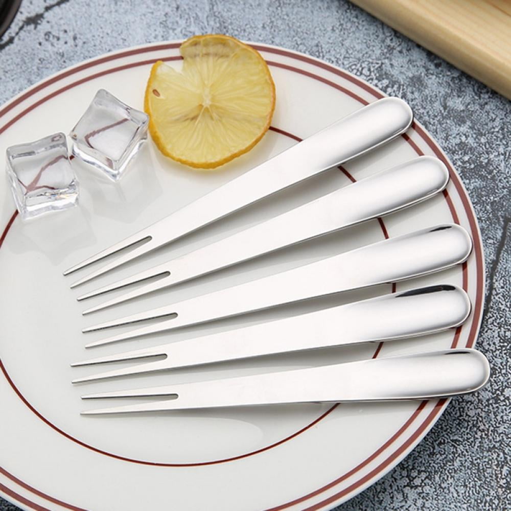 4Pcs Stainless Steel Forks,Escargot Forks 2 Prong Tasting Appetizer ...