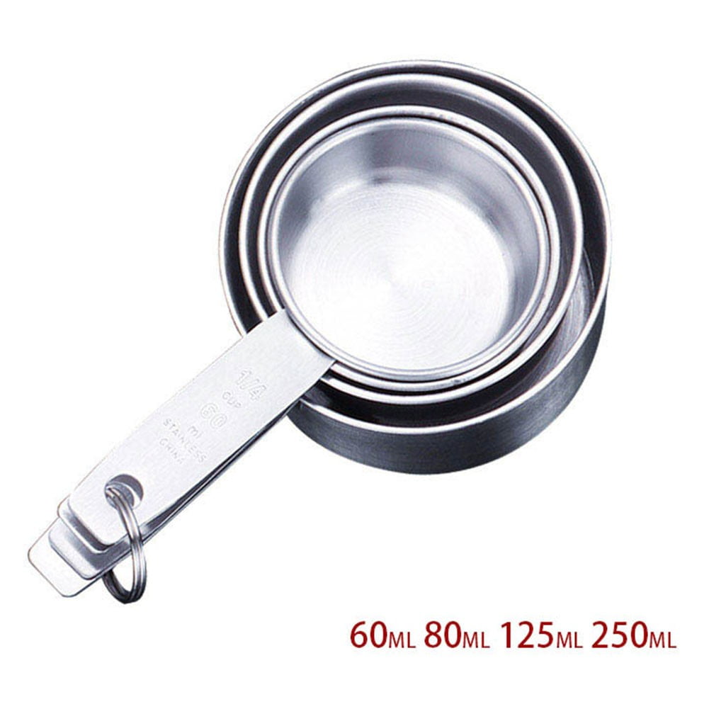 4Pcs Stainless Steel Measuring Cups Set, Stackable Metal Measure Cups ...