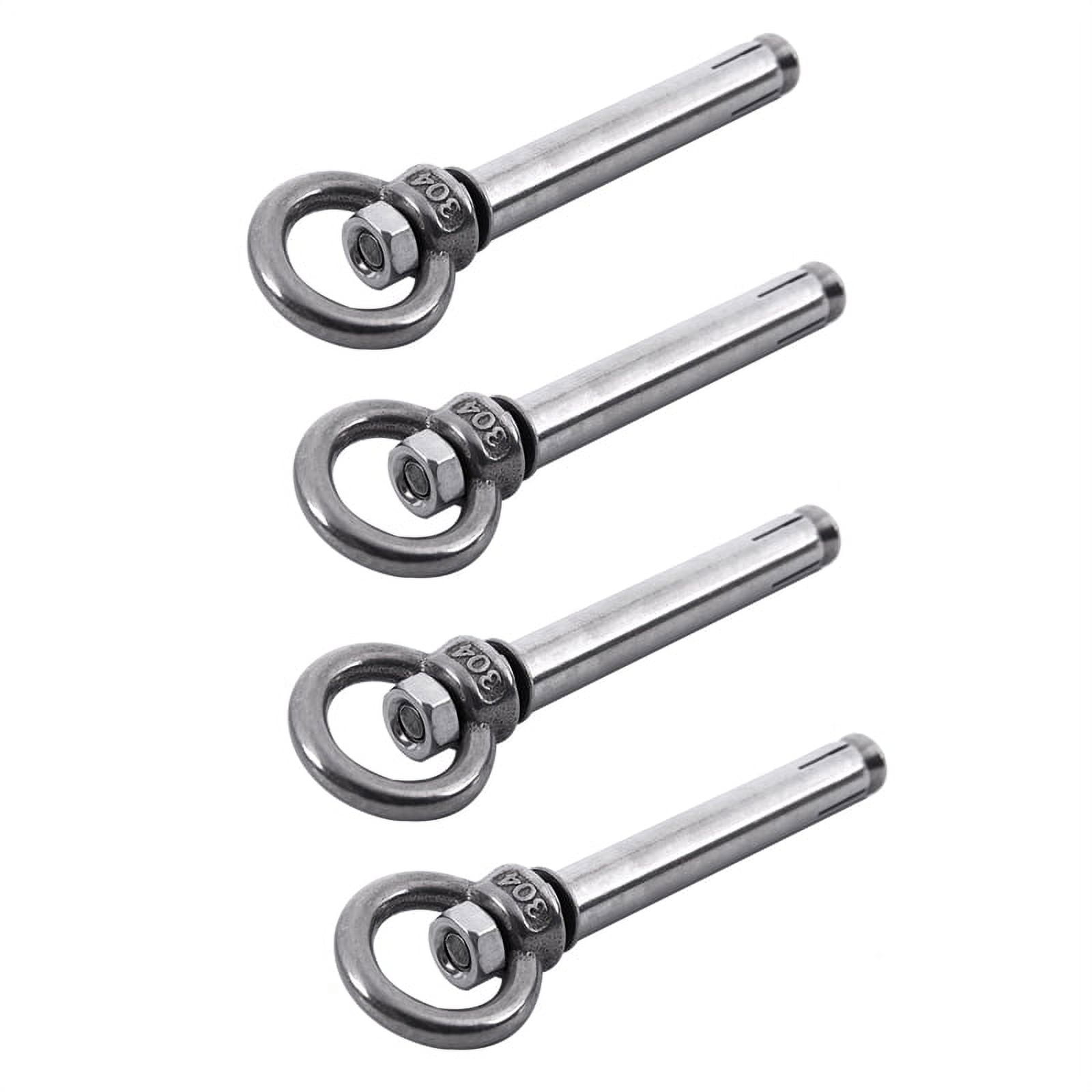 4Pcs Stainless Steel Raw Style Shield Anchor Eye Bolts M6 x 82mm,Silver ...