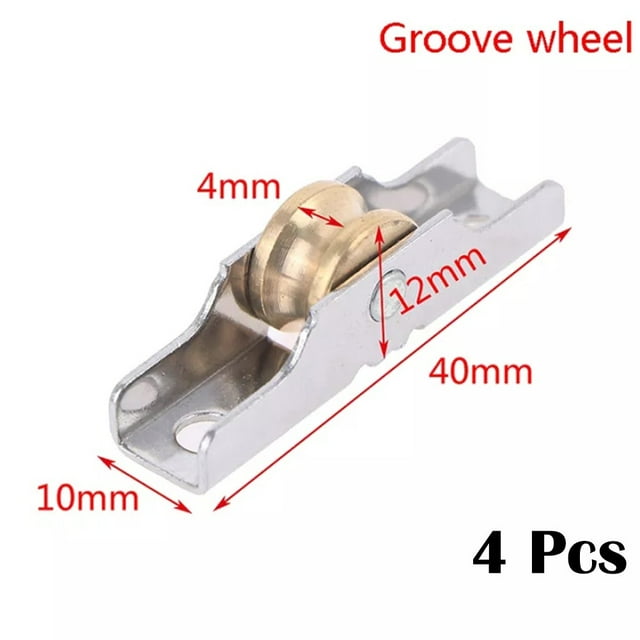 4Pcs Stainless Steel Sash Pulley Sliding Door Roller Runner Wheel Track ...