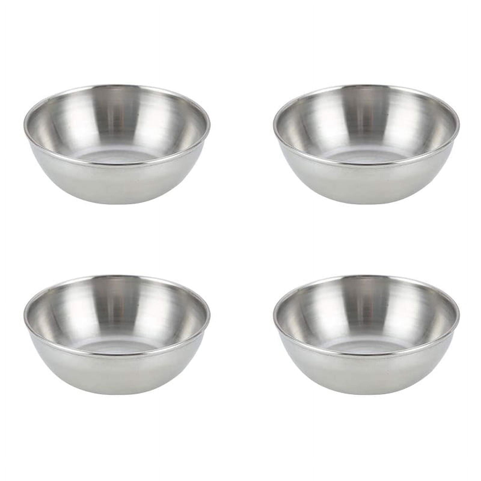 4Pcs Stainless Steel Sauce Dishes Round Seasoning Sushi Dipping Bowl ...