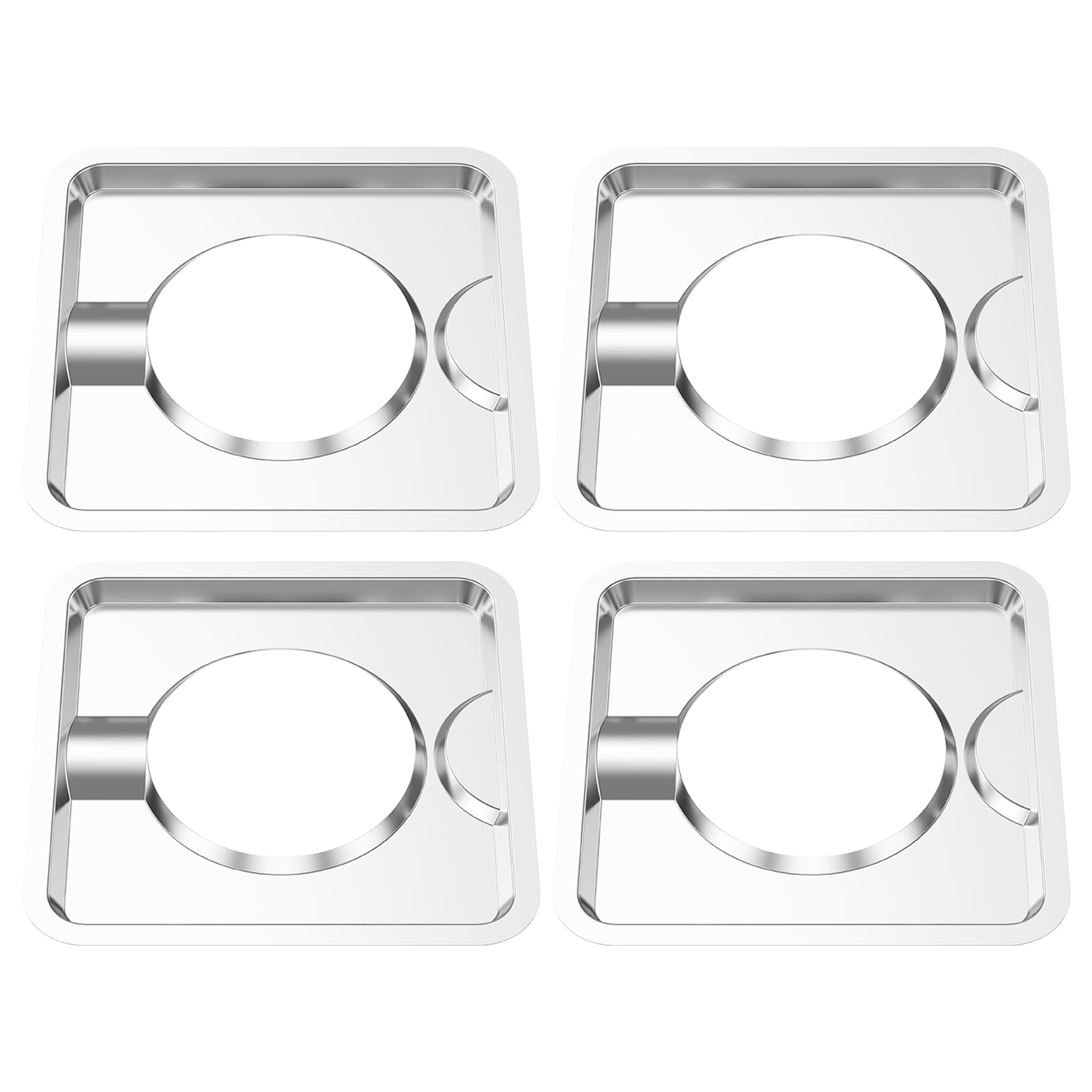 4Pcs Stainless Steel Square Drip Pans for Electric Stove Reusable Anti ...