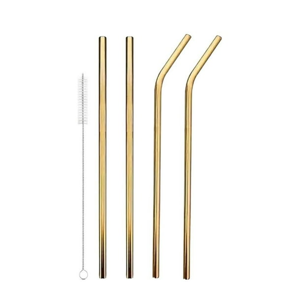 4Pcs Stainless Steel Straw with Straw Cleaner Replacement Straw Long ...