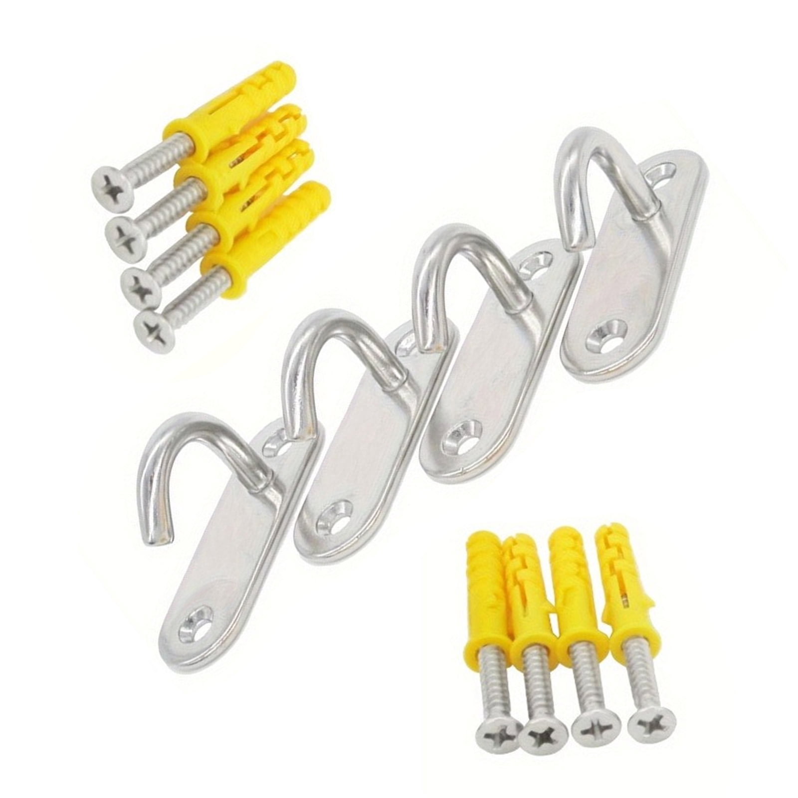 4Pcs Stainless Steels Pad Eye Plate Hook Wall Mount Hanger Hook Marine ...