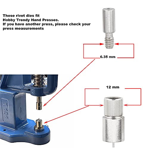 HOBBY TRENDY Rivet Dies Size 33-7 mm Single Capped Dies for Manual ...