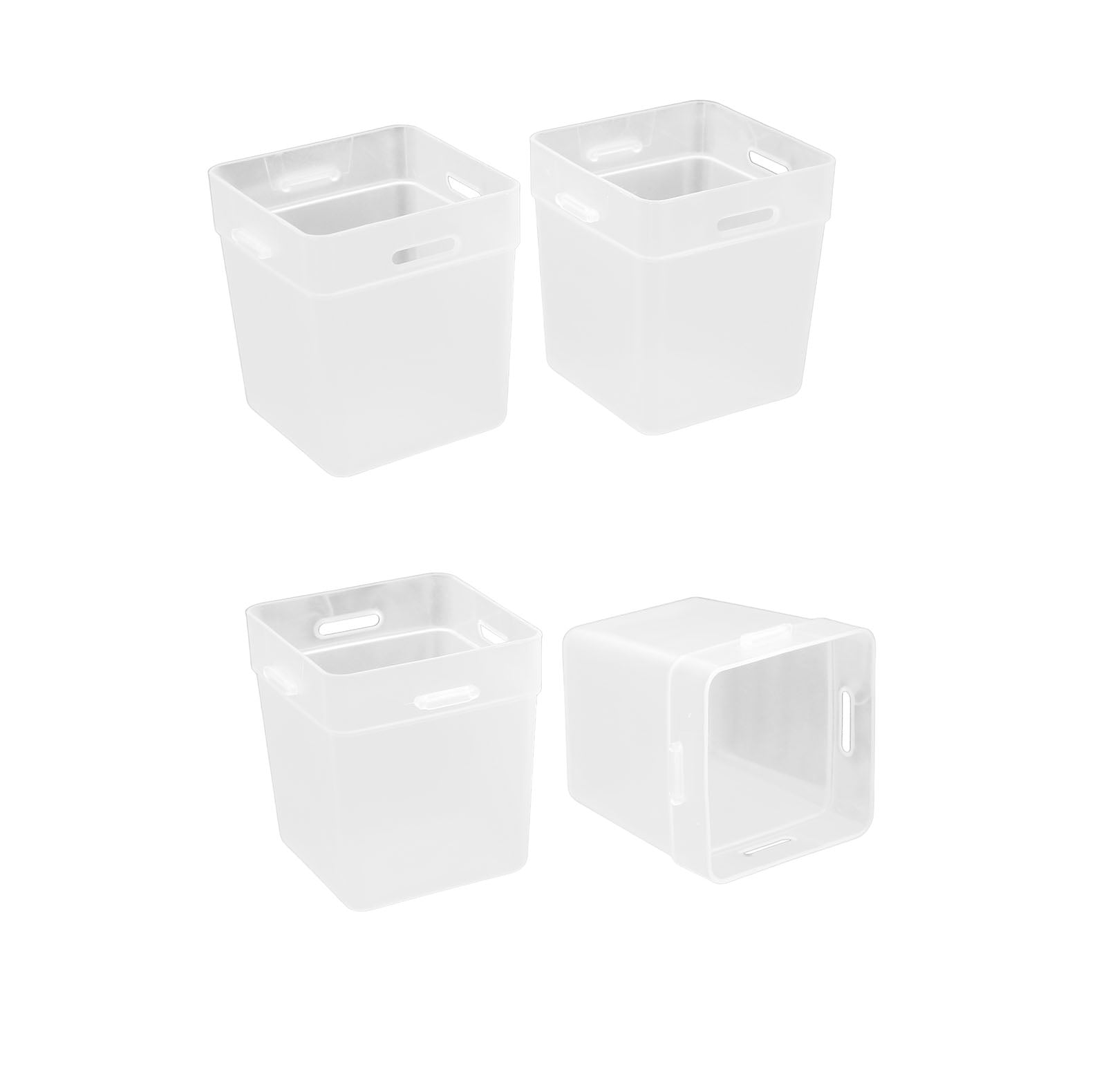 4Pcs Storage Box, Multi-Purpose Transparent Storage Container ...