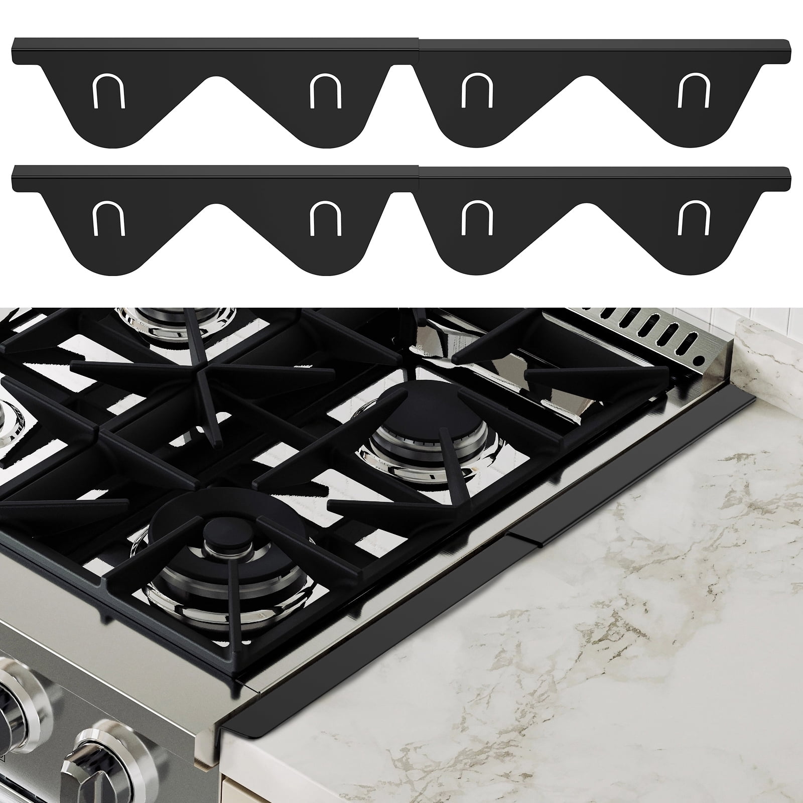 4Pcs Stove Gap Cover Stainless Steel Stove Gap Guard 13.8 to 27.5 in ...