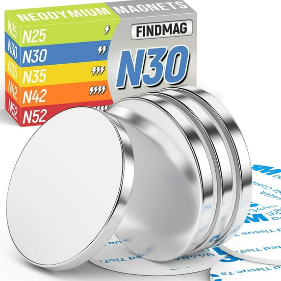 4Pcs Strong Neodymium Disc Magnets with Double-Sided Adhesive, Powerful ...