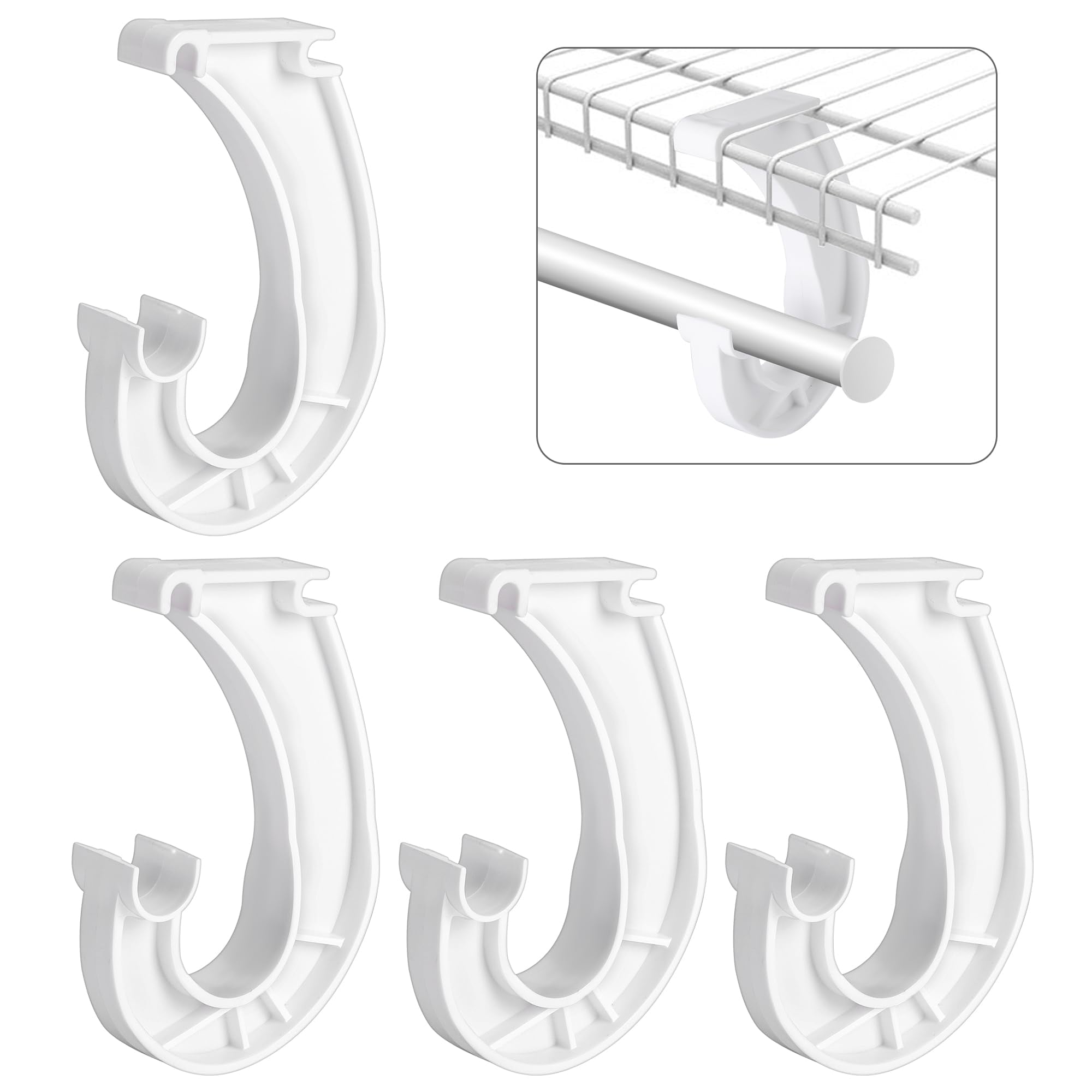 4Pcs Sturdy Closet Rod Hangers, 3/4 Inch Shelf Brackets for Wardrobe ...