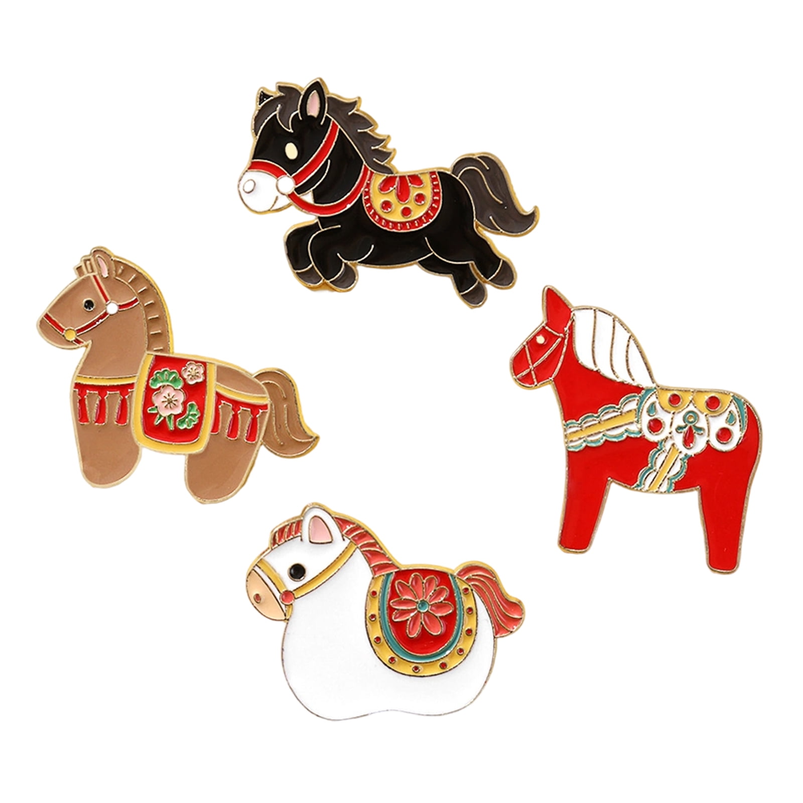 4Pcs Stylish Horse Pin Set Contemporary Badger Casual Outfits 2026 ...