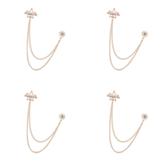 4Pcs Stylish Matching Lapel Clip Set Modern Design Suit Jewelry Elegant ...