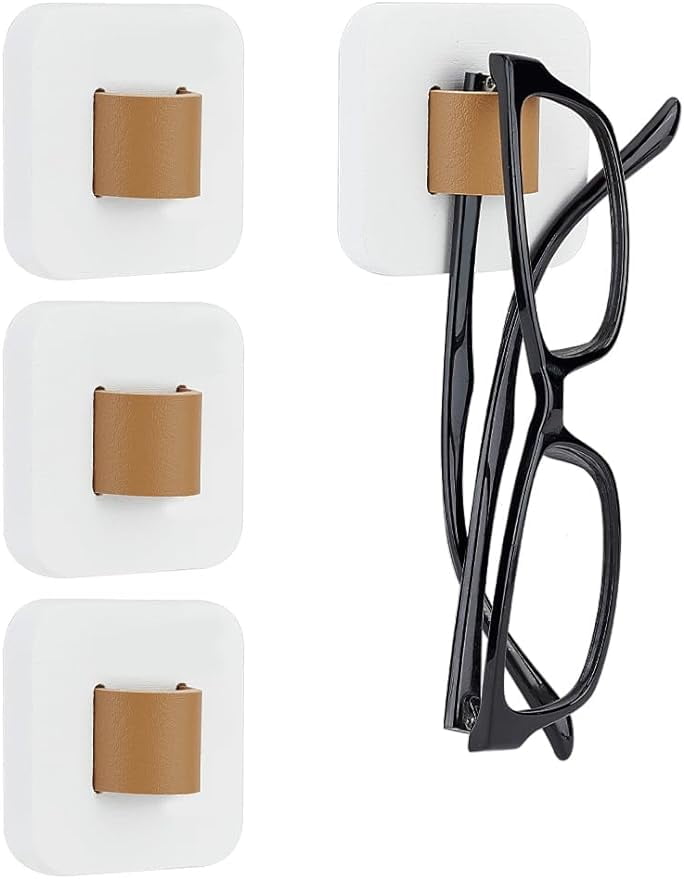 4Pcs Sunglasses Organizer White Wood Glasses Holder Adhesive Sunglass ...