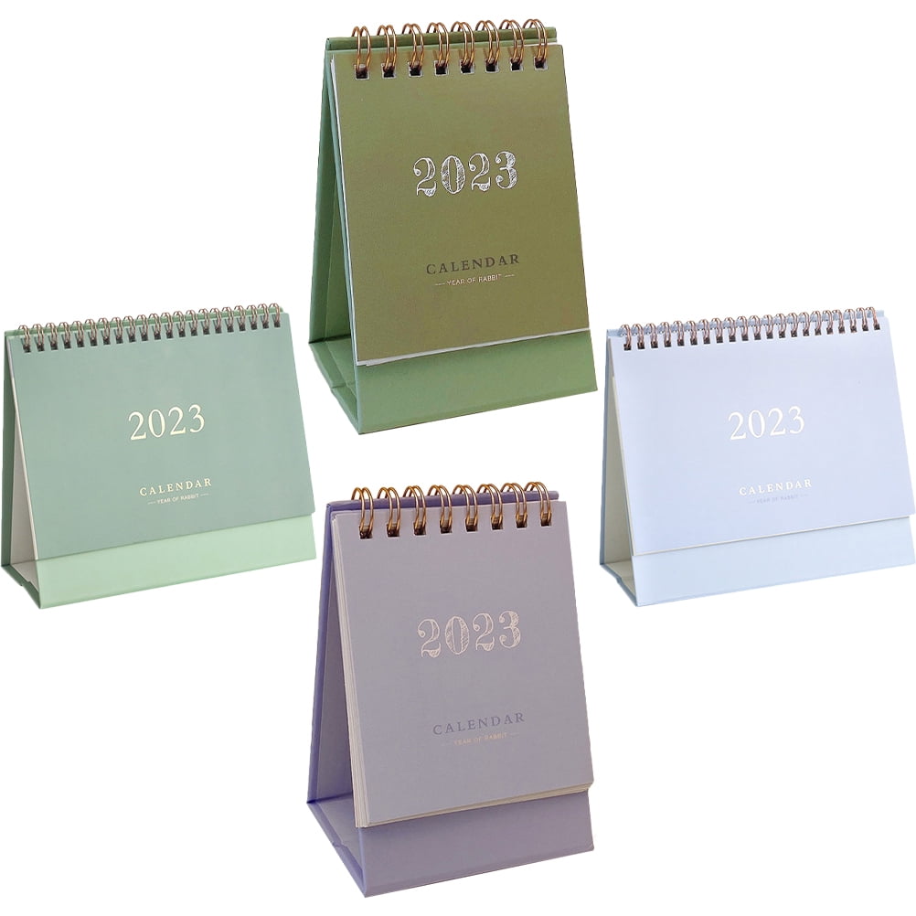 4Pcs Table Calendar 2023 Tabletop Calendar Schedule Planner for School ...