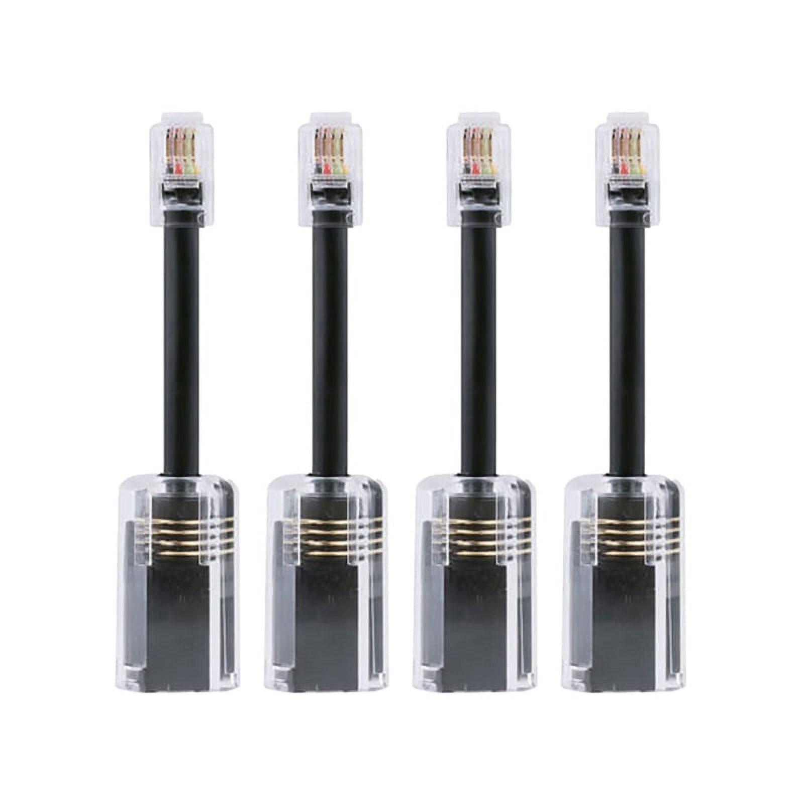 4Pcs Telephone Cord Detangler RJ9 4P4C Extended Rotating Anti-T-Angle ...