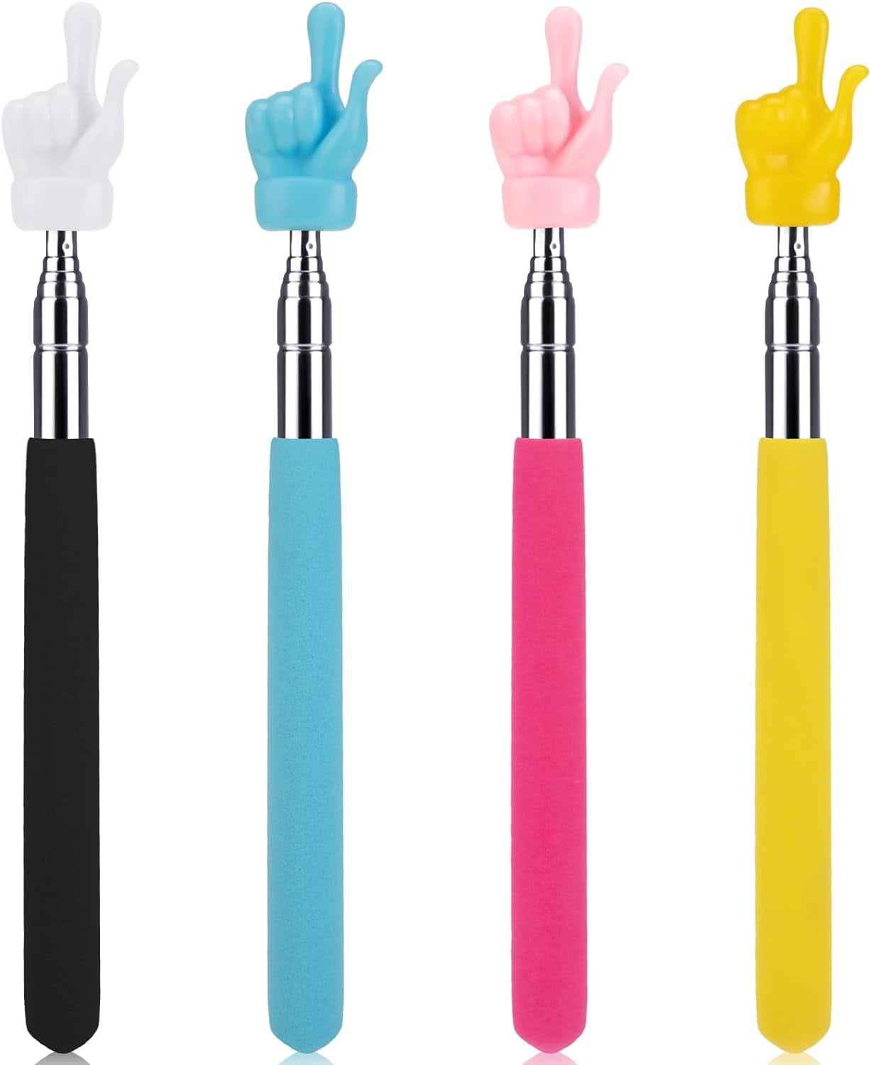 4Pcs Telescopic Teachers Pointer,Extendable Hand Pointer Finger Pointer ...