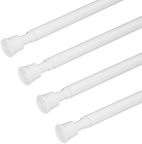 4Pcs Tension Curtain Rod Adjustable 28-40 Inch, Small Tension Rods No ...