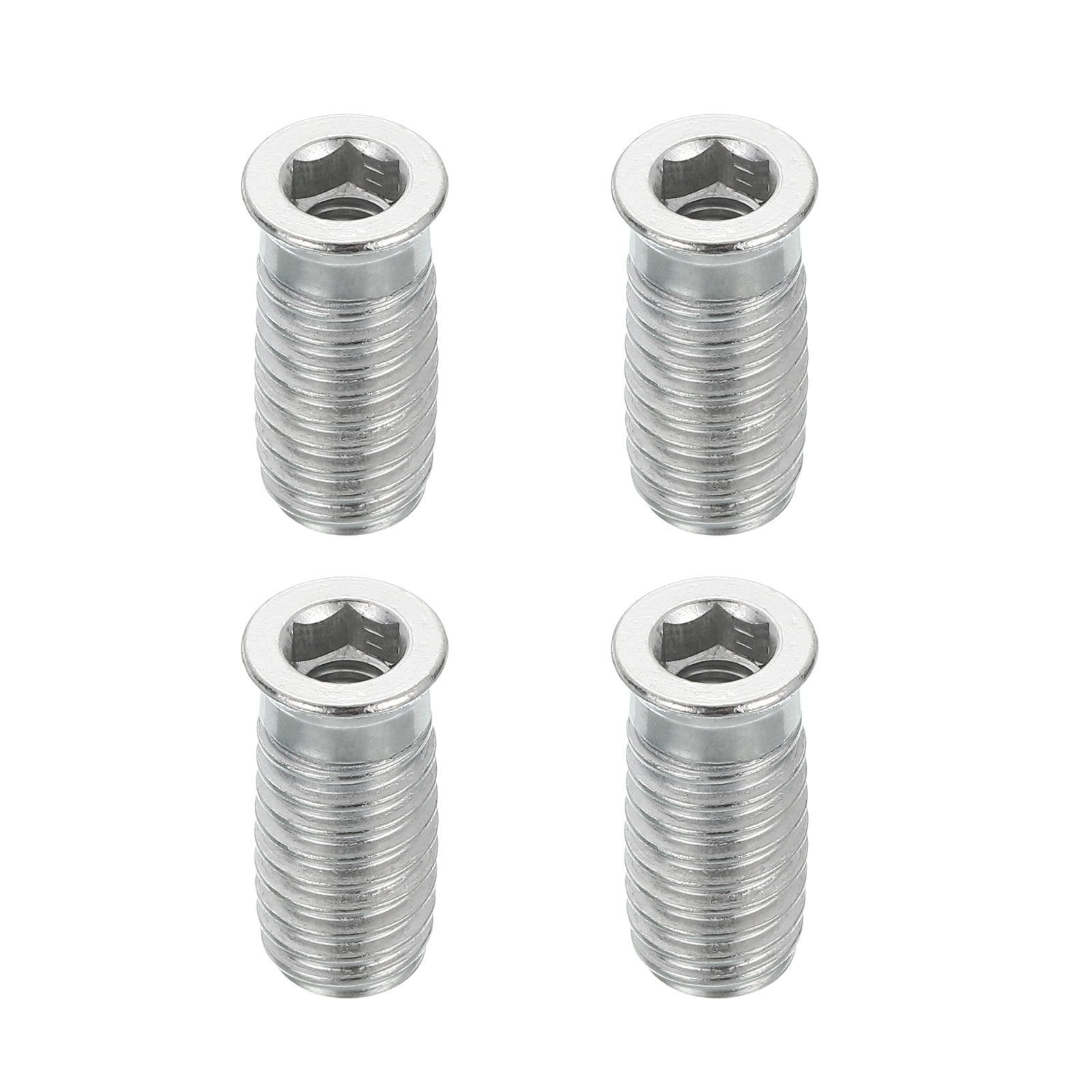 4Pcs Threaded Inserts Nuts, M6x25mm Hex Socket Drive Nut Inserts for ...
