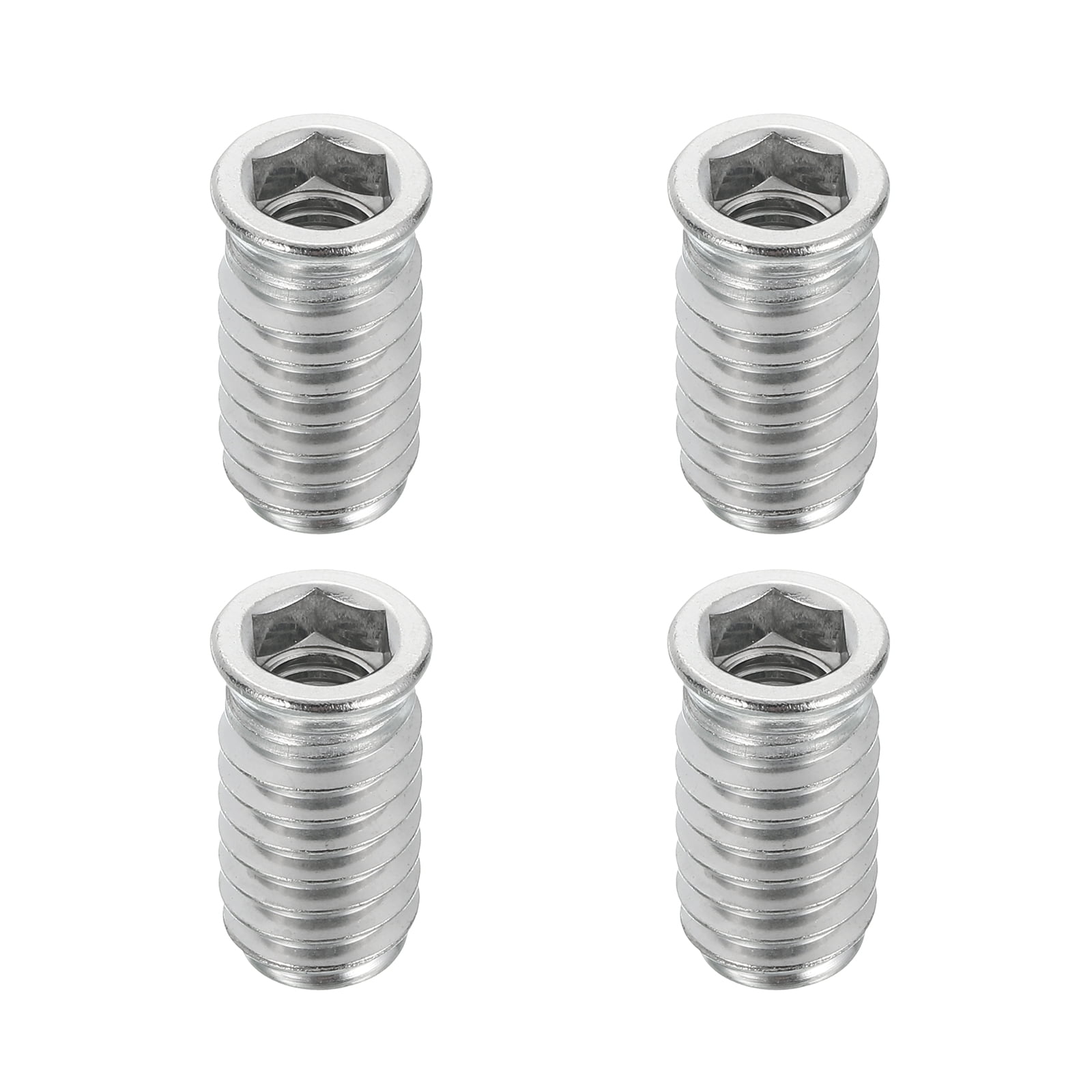 4Pcs Threaded Inserts Nuts, M8x25mm Hex Socket Drive Nut Inserts for ...