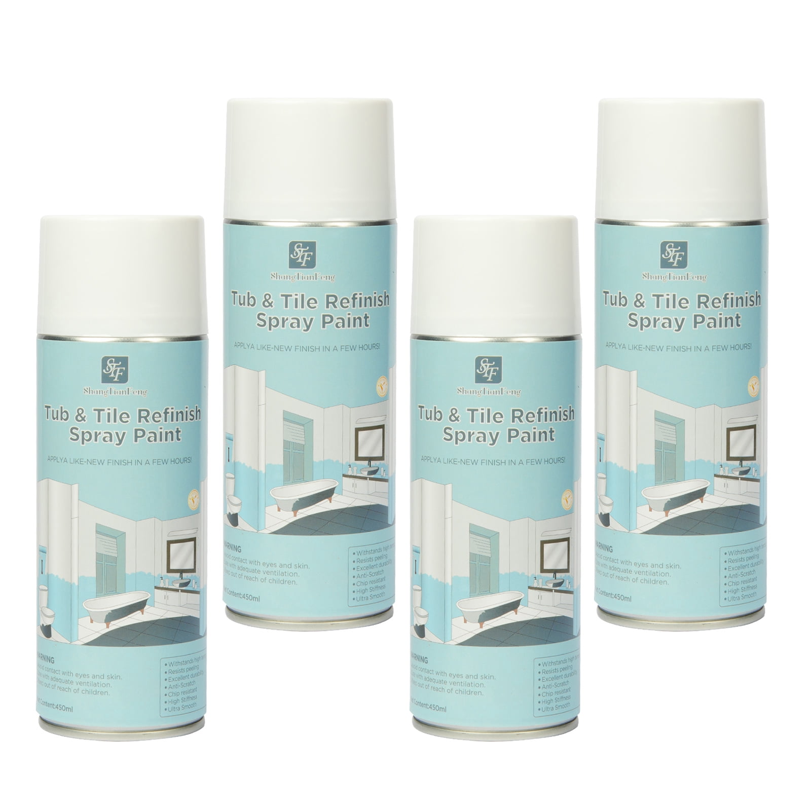 4Pcs Tile Epoxy Spray Paint Tub Tool Tub and Tile Refinishing Kit ...