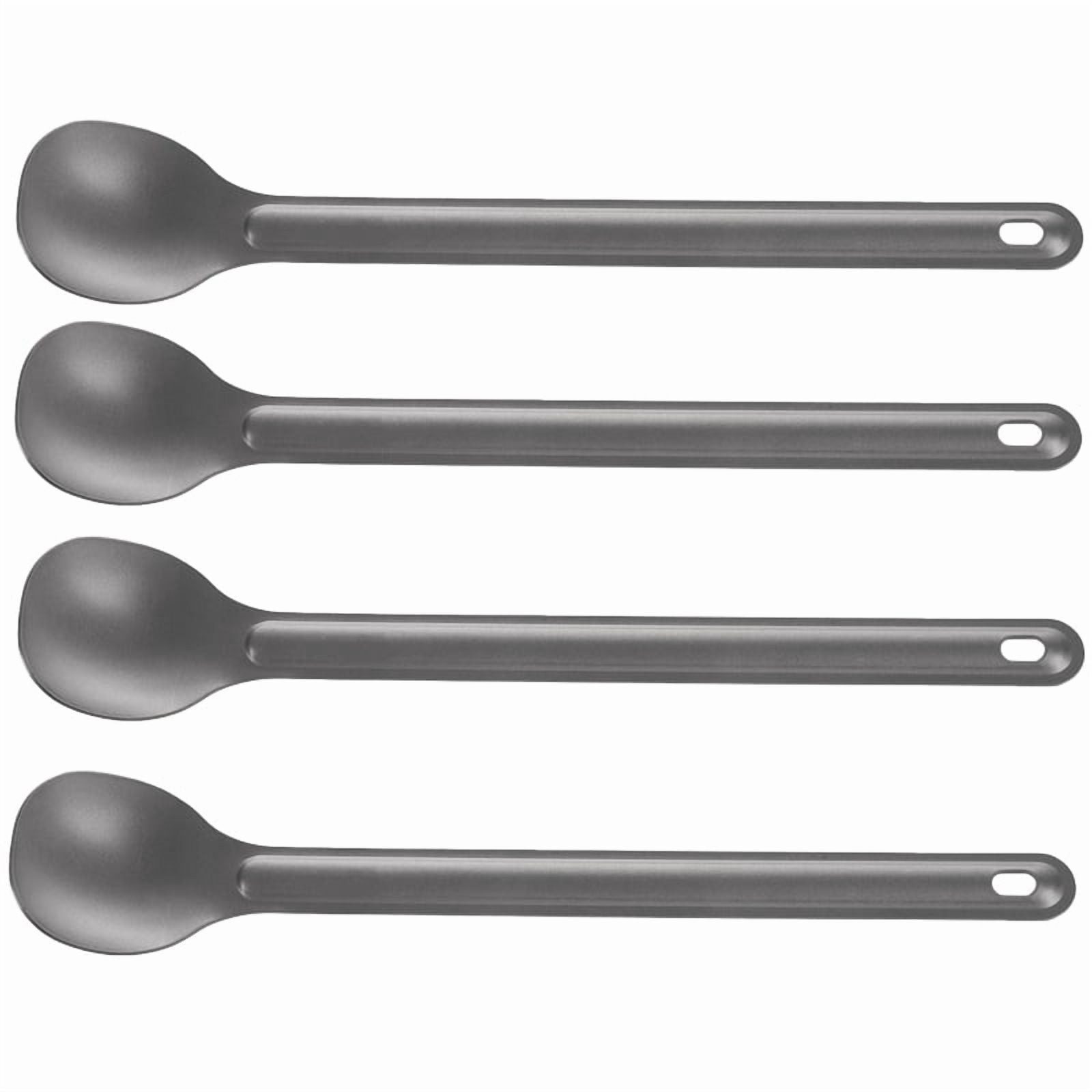4Pcs Titanium Spoon 21.5Cm X 3.9Cm Camping Spoon Outdoor Tableware Long ...