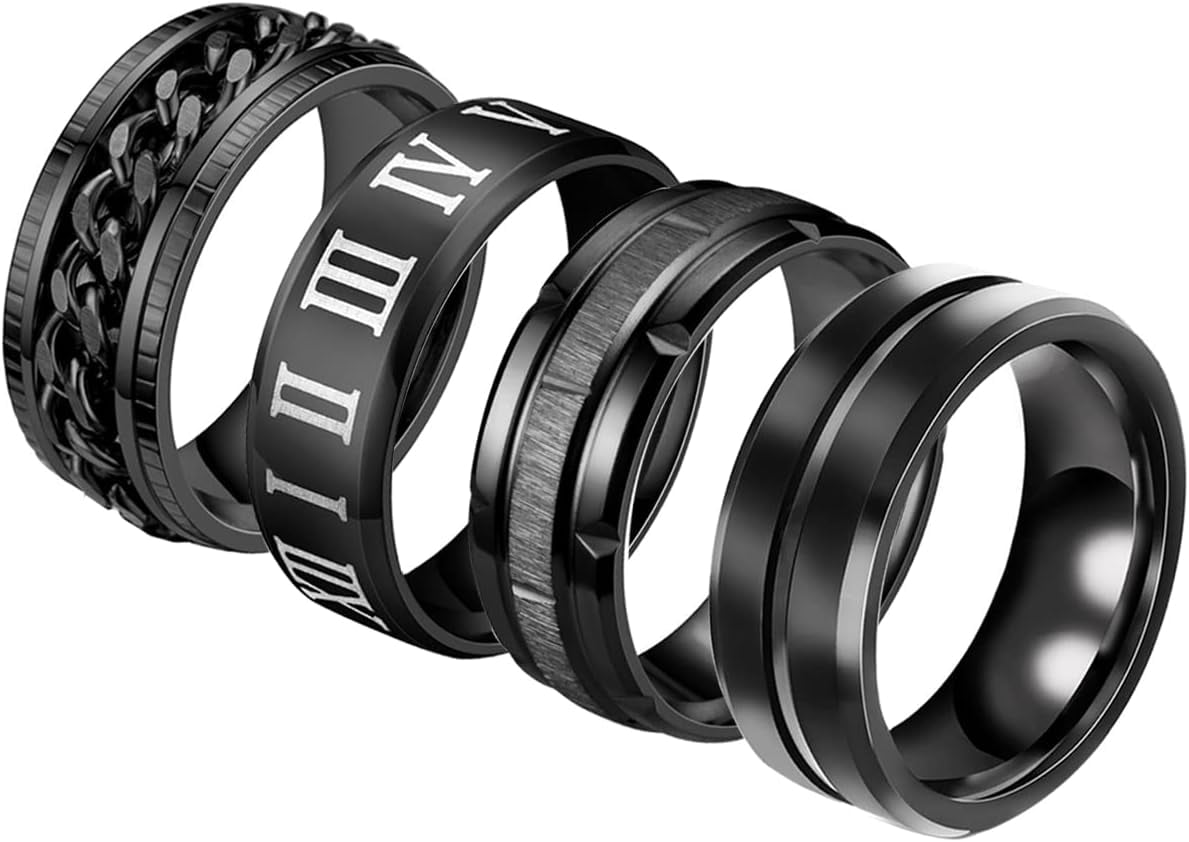 Customer reviews for 4Pcs Titanium Stainless Steel Spinner Rings Fidget ...