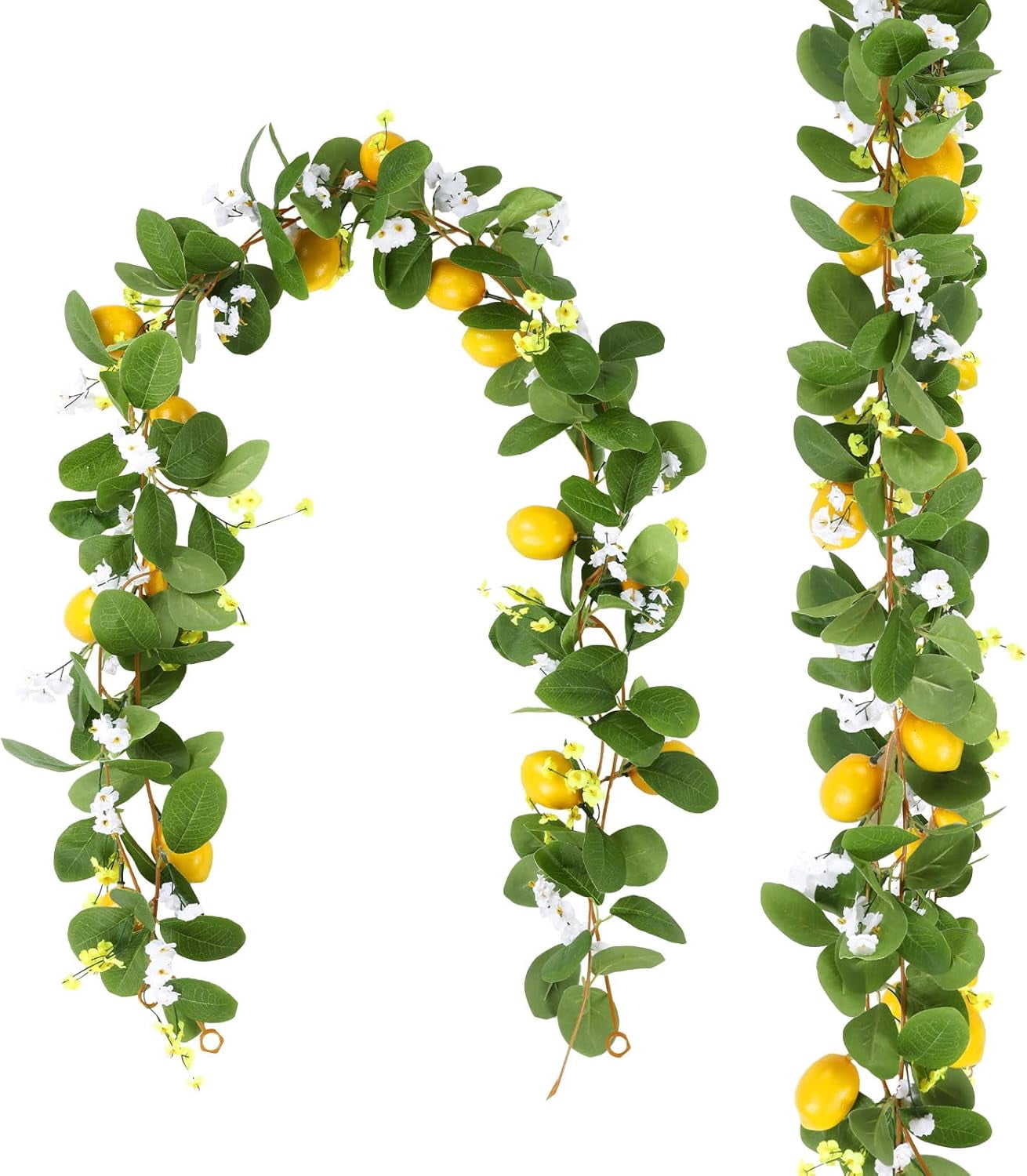4Pcs Total 22 Ft Artificial Lemon Garland Spring Summer Faux Fruit Vine ...