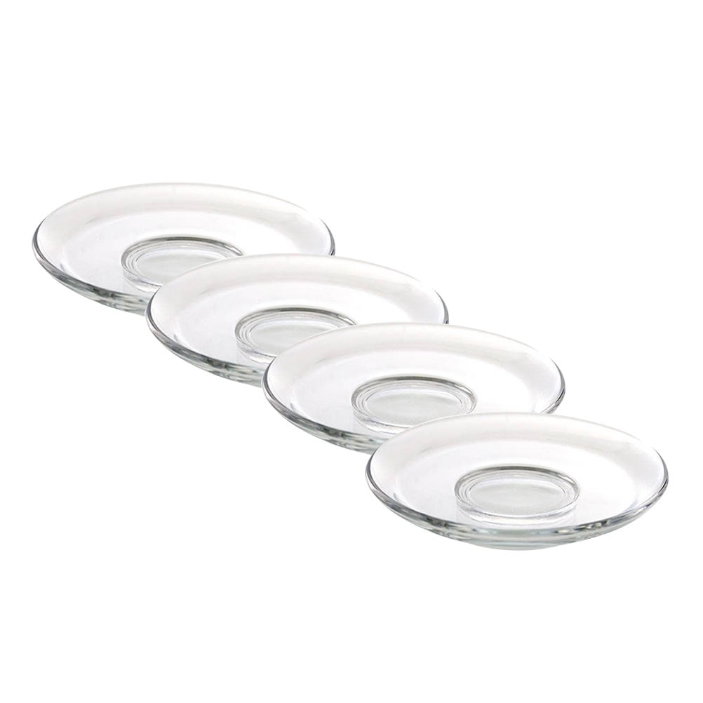 4Pcs Transparent Glass Saucers Round Tea Saucers Decorative Snack ...