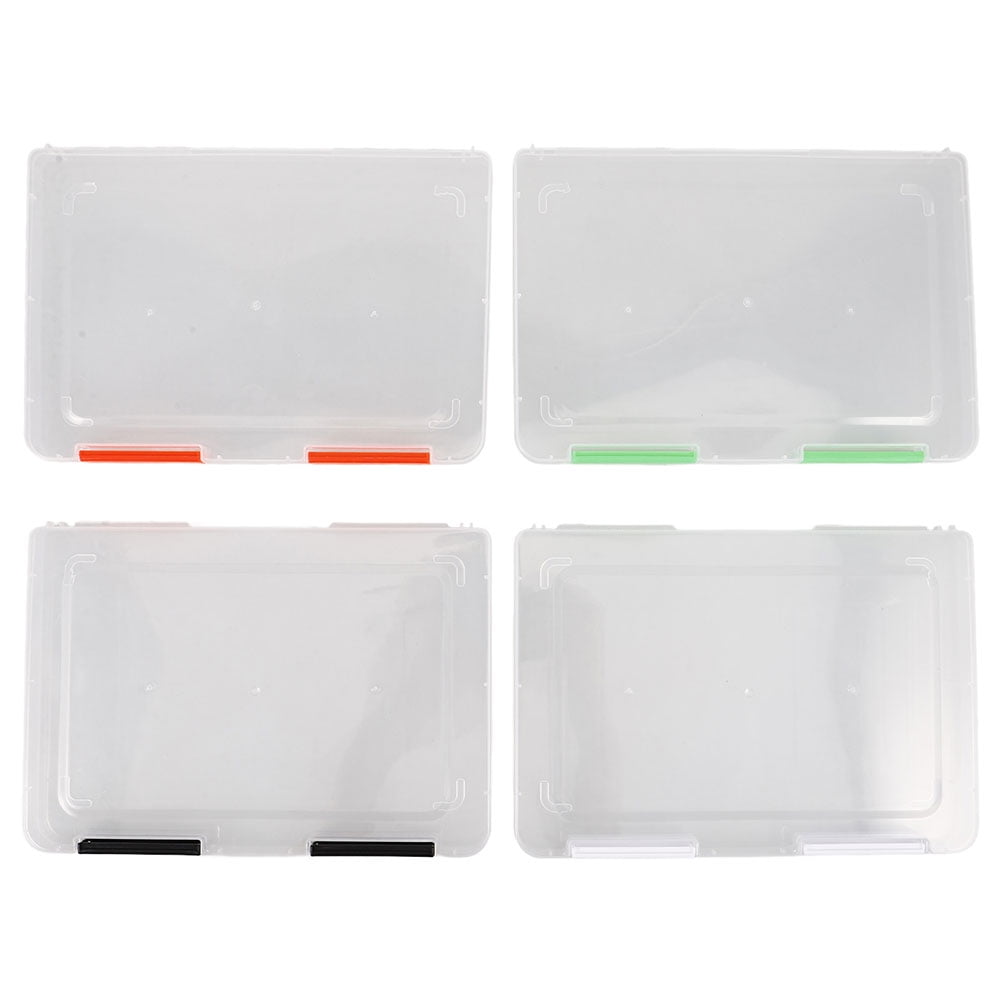 4Pcs Transparent Plastic File Storage Boxes A4 Size Durable Stackable ...