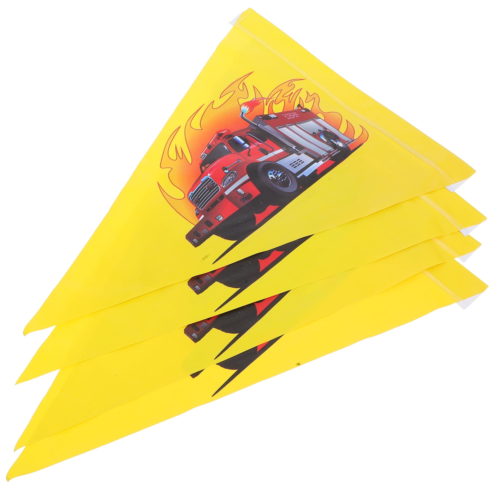 4Pcs Triangular Fireman Safety Flag For Kids Bike Warning Banner For ...