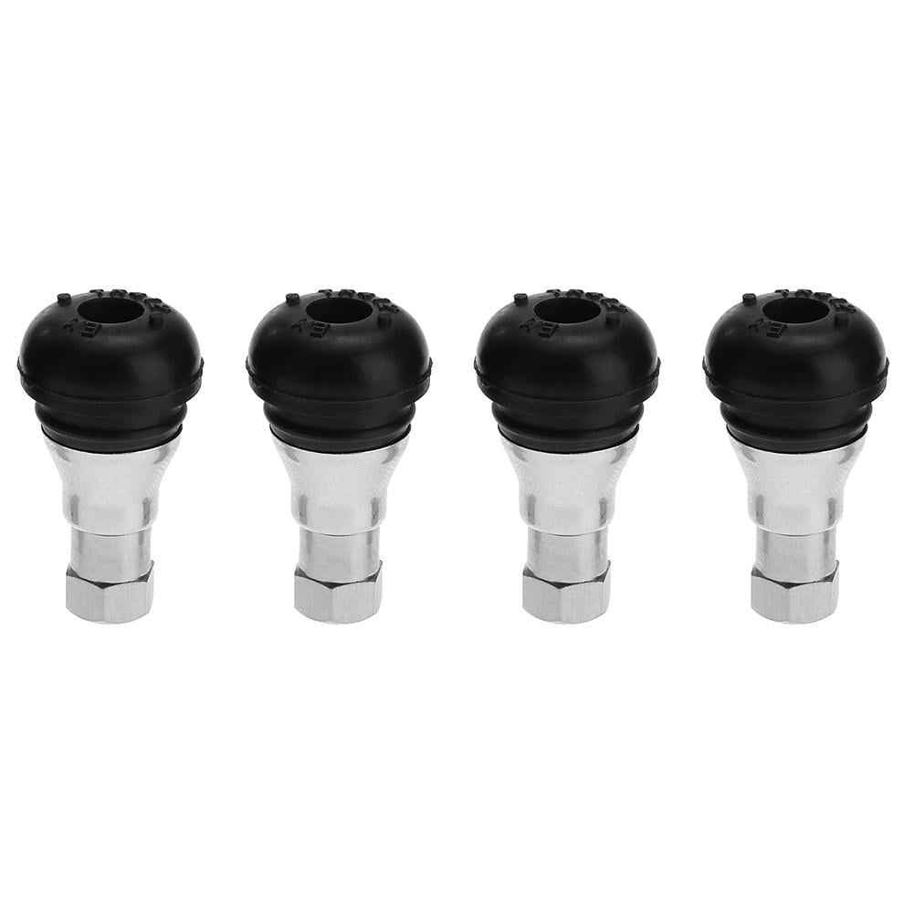 4Pcs Tubeless Wheel Tire Tyre Valve Stem Cap Kit Metal Rubber Stem Cap ...
