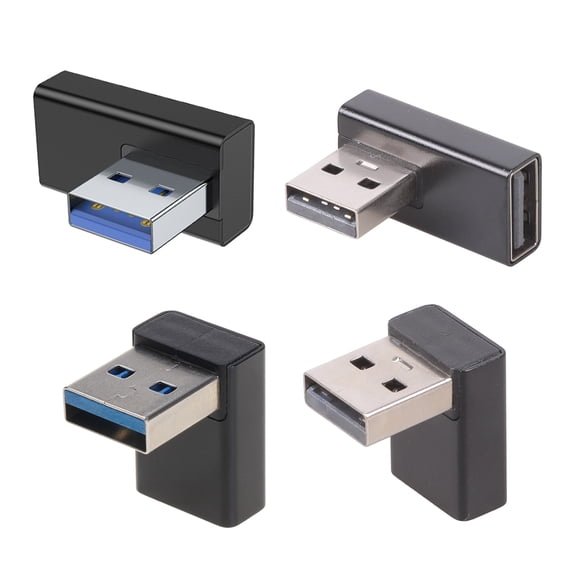 4Pcs USB Male to Female Right Angled 90 Degree Turn Adapter USB3.0 Male ...