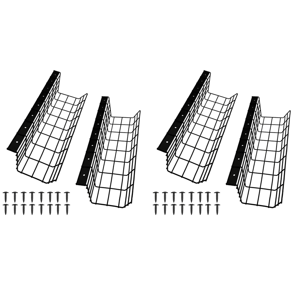 4Pcs Under Desk Cable Management Tray Wire Cord Power Strip Adapter ...