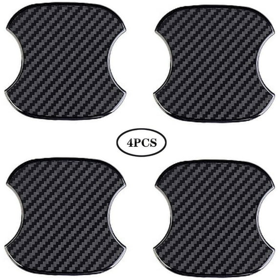 4Pcs Universal 3D Carbon Fiber Car Door Handle Paint Scratch Protector ...