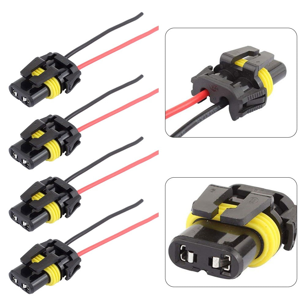 4Pcs Universal 9005 9006 9145 Headlight Fog Lights Connector Wiring ...