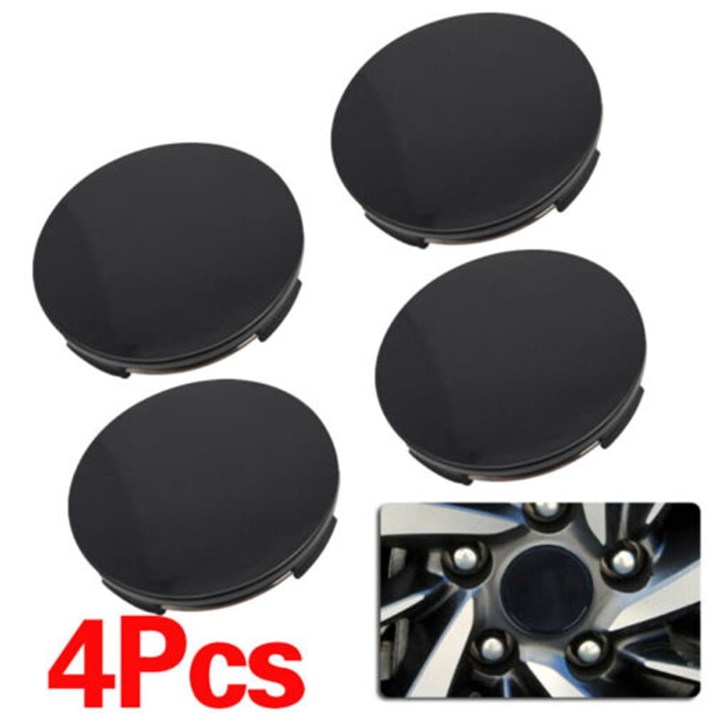 4Pcs Universal Car Wheel Centre Hub Cover Center ABS Rims Cap Black ...