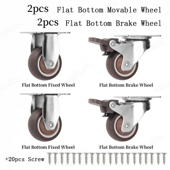 4Pcs Universal Swivel Casters Heavy Duty Furniture Wheel Castor Silent ...