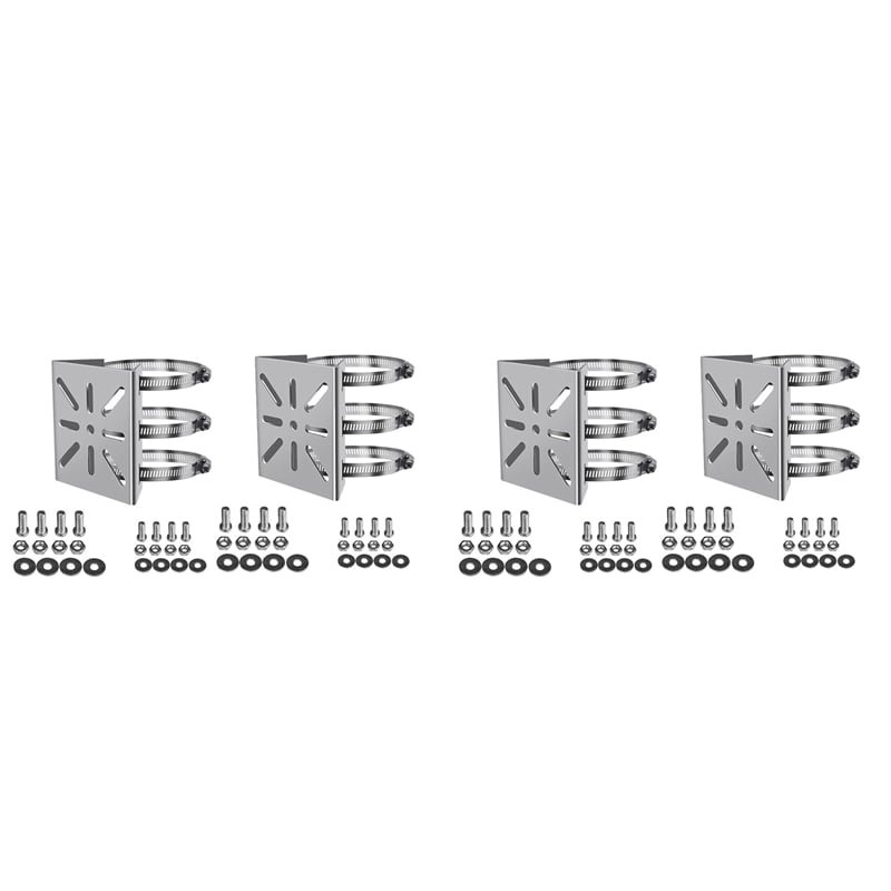 4Pcs Universal Wall Mounting Bracket with 12 Loops, Stainless Steel ...