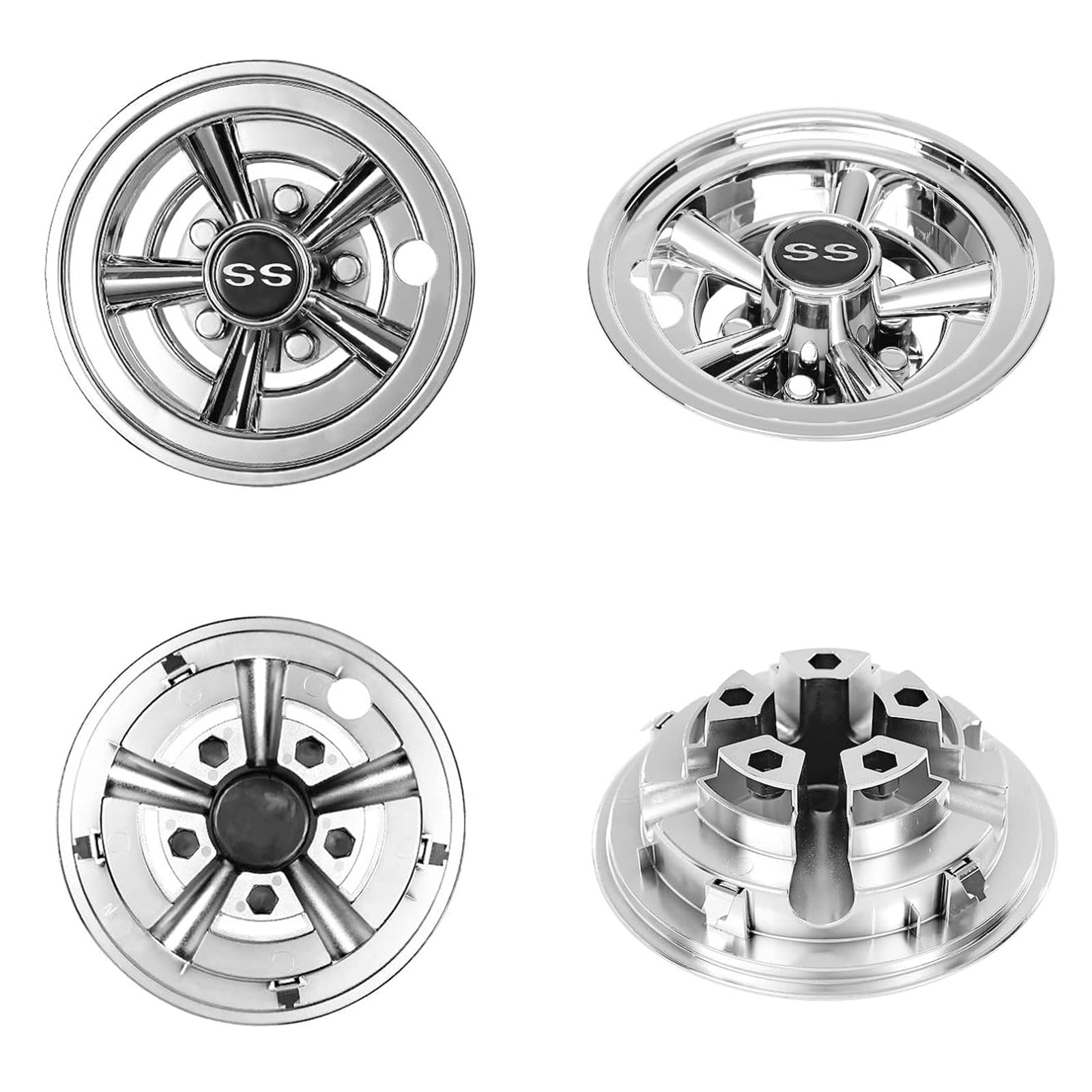 4Pcs Universals 5 Spokes Hub Cap Protector Rims Light weight 8inch Golf ...