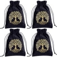 4Pcs Velvet Packing Pouches Drawstring Bags Rectangle with Pattern ...