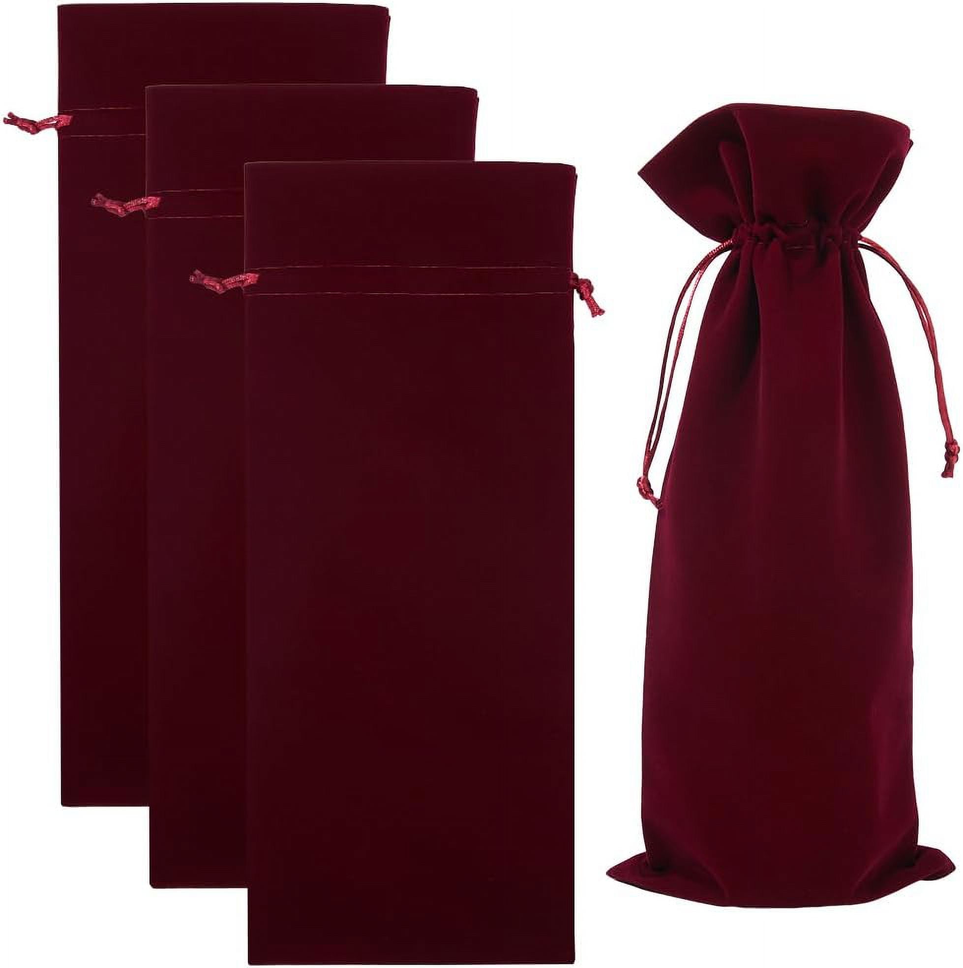 4Pcs Velvet Wine Bottle Bags with Double Drawstring Champagne Wine ...