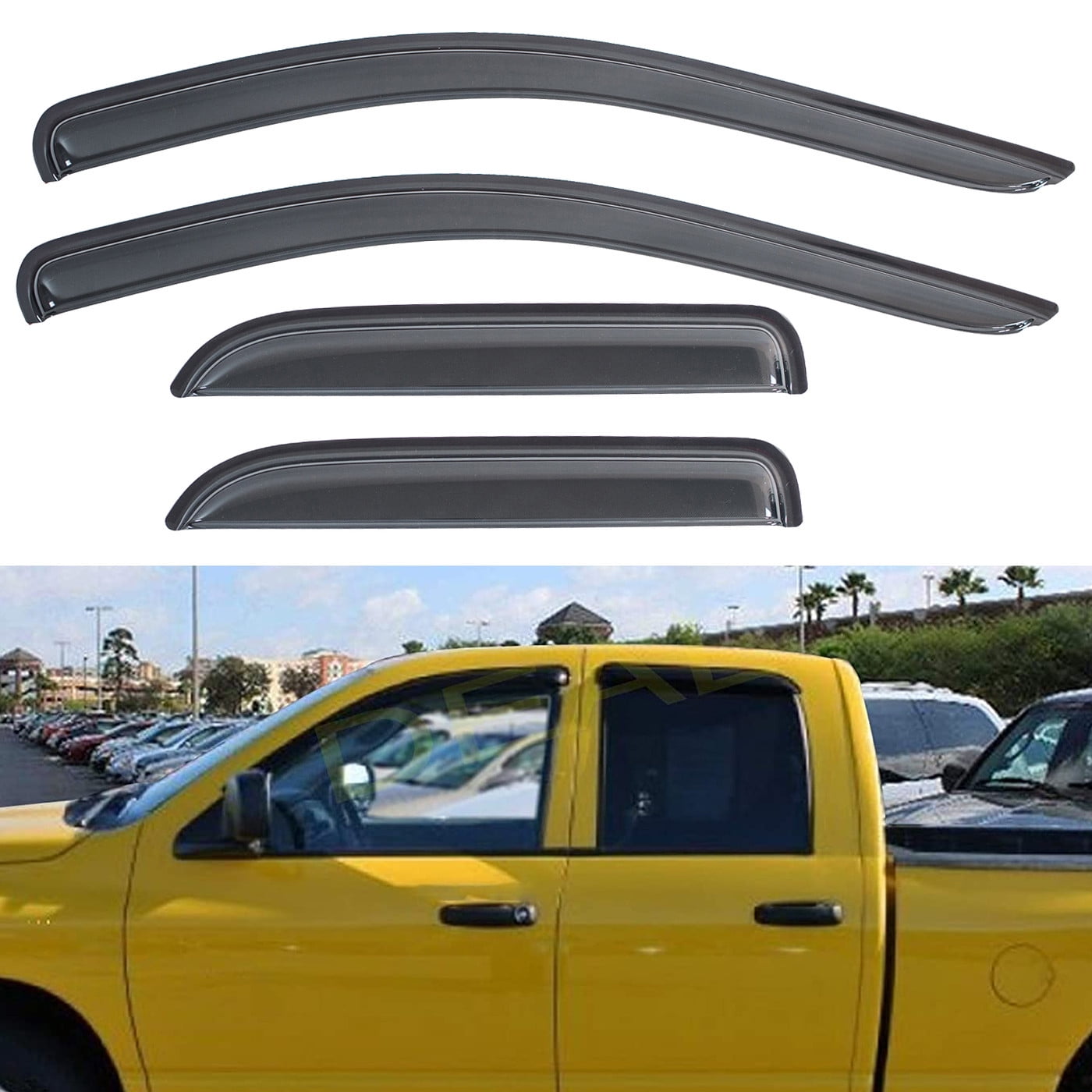 4Pcs Vent Smoke Visor, Side Window Sun Rain Guard With Outside Mount ...