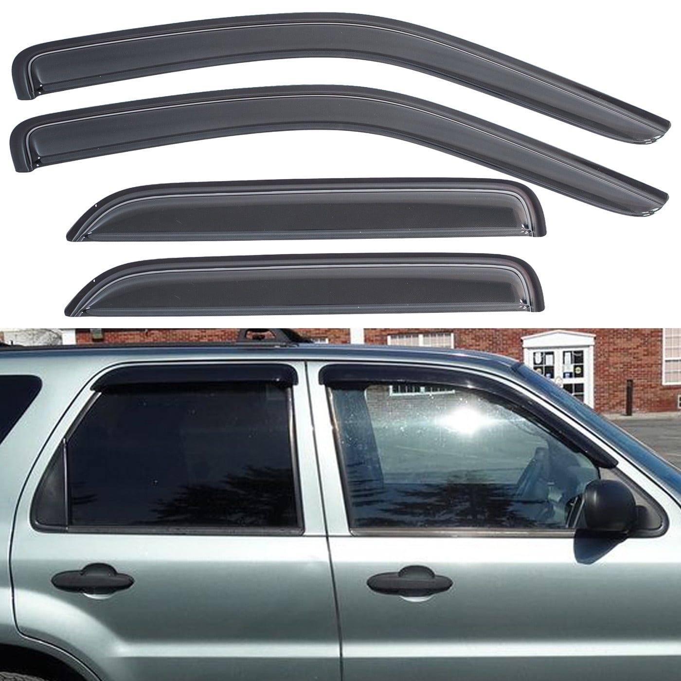 4Pcs Vent Smoke Window Visor, Side Window Sun Rain Guard With Outside ...