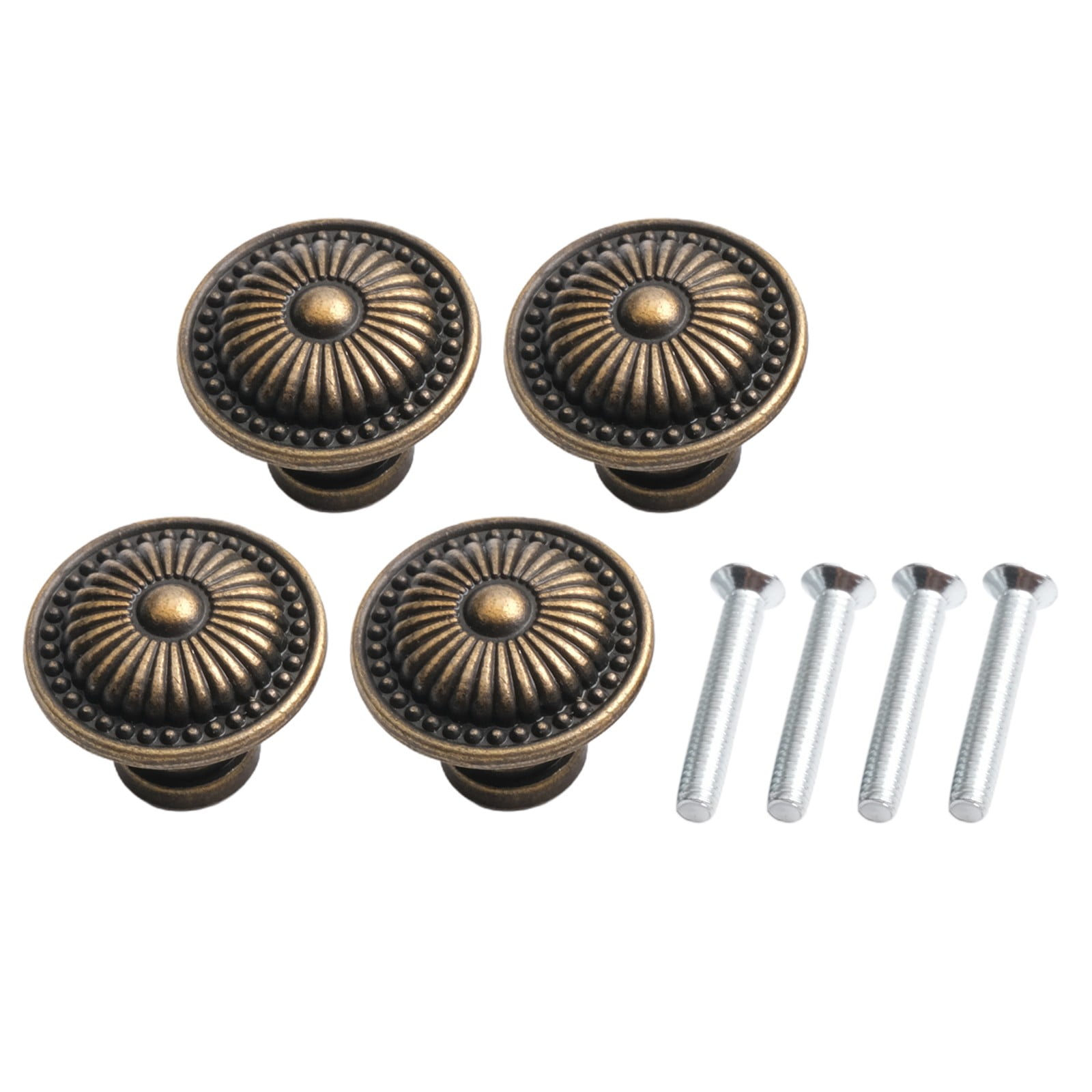 4Pcs Vintage Cabinet Knobs Antique Bronze Cupboard Door Pull Knob Round ...