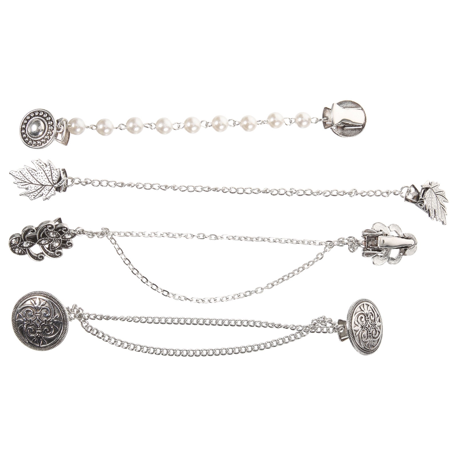 4Pcs Vintage Cardigan Sweater Clips Shawl Collar Shirts Dress Brooch ...