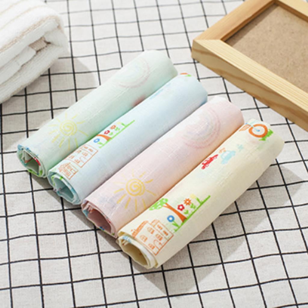 4Pcs Vintage Style Cute Cartoon Handkerchief Hanky Cute Printed for ...