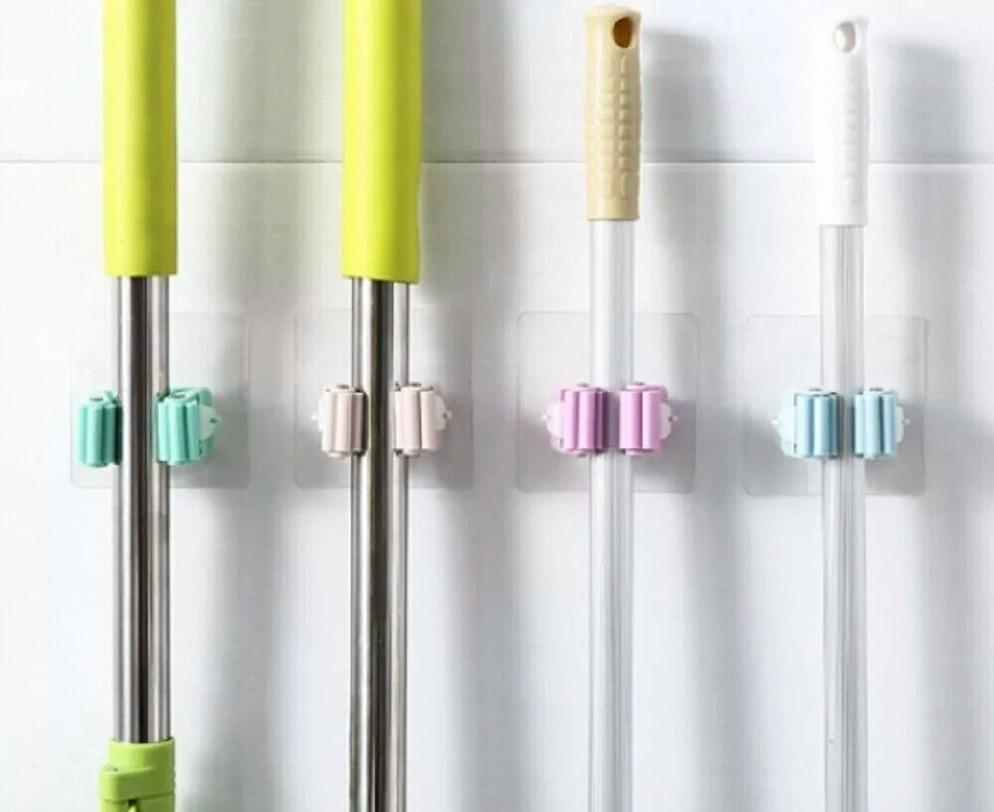 4Pcs Wall Mount Mop Holder Broom Holder And Garden Tool Garage ...