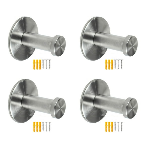 4Pcs Wall Mounted Coat Hook Stainless Steels Wall Hook Towel Hanger ...