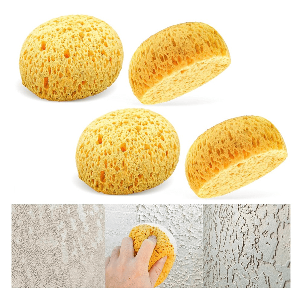 4Pcs Wall Texture Sponges, Sponge for Patch/Repair Ceiling Drywall Wall ...