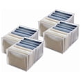 4Pcs Wardrobe Storage Organiser, Jeans Compartment Storage Box Closet ...