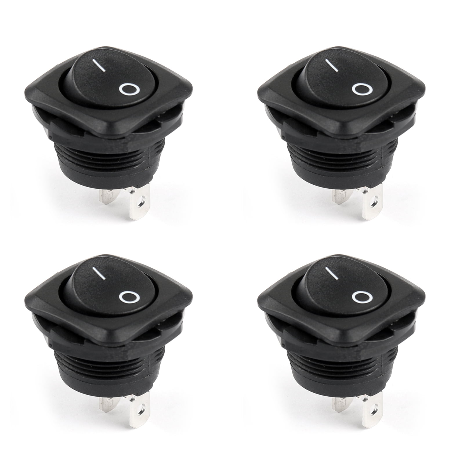 4Pcs Waterproof R13-135A Round Rocker Switch SPST 2Pin 10A/250VAC 16A ...